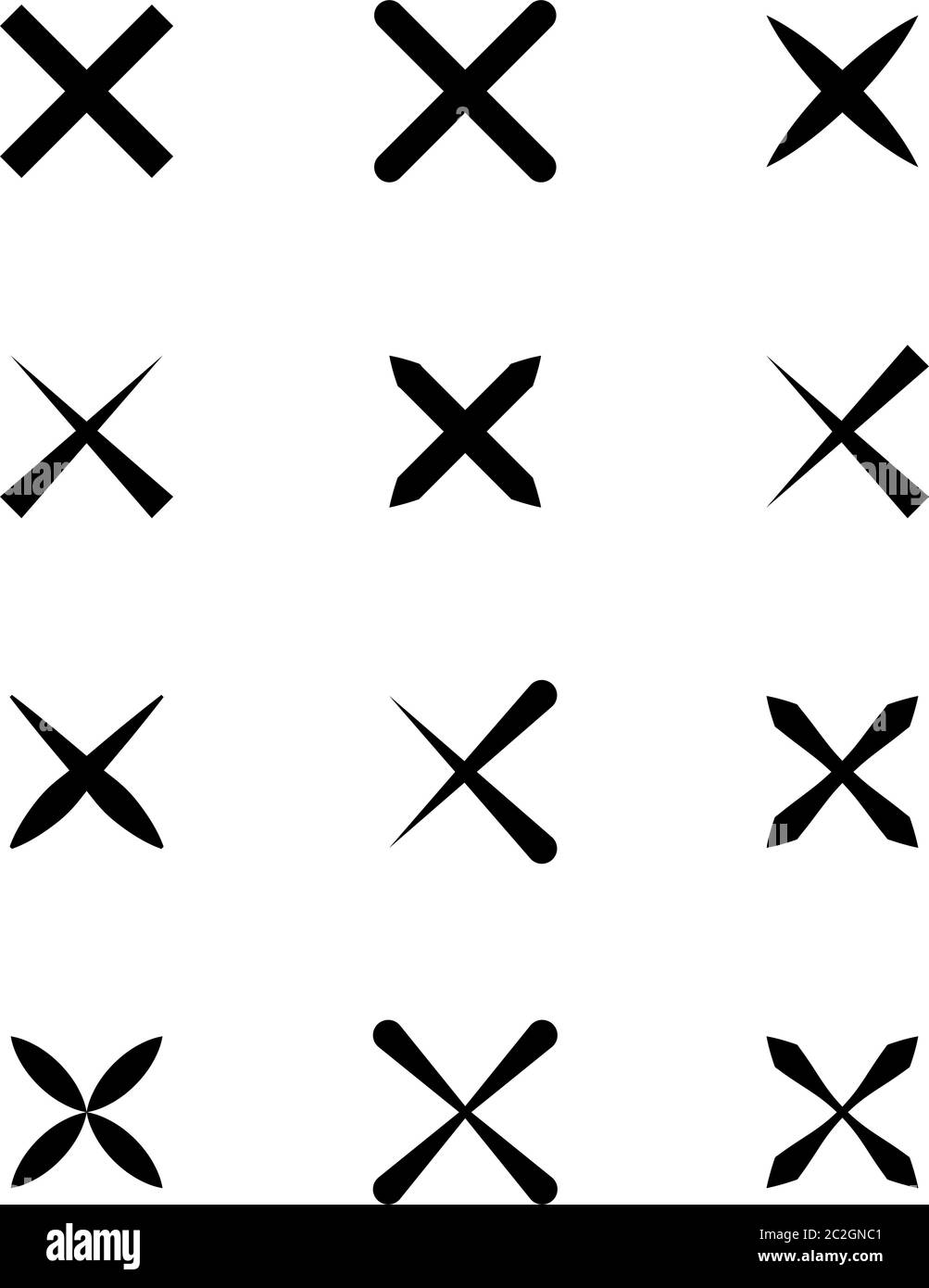 Cross Mark Icon, Delete Mark Collection Vector Art Illustration Stock ...