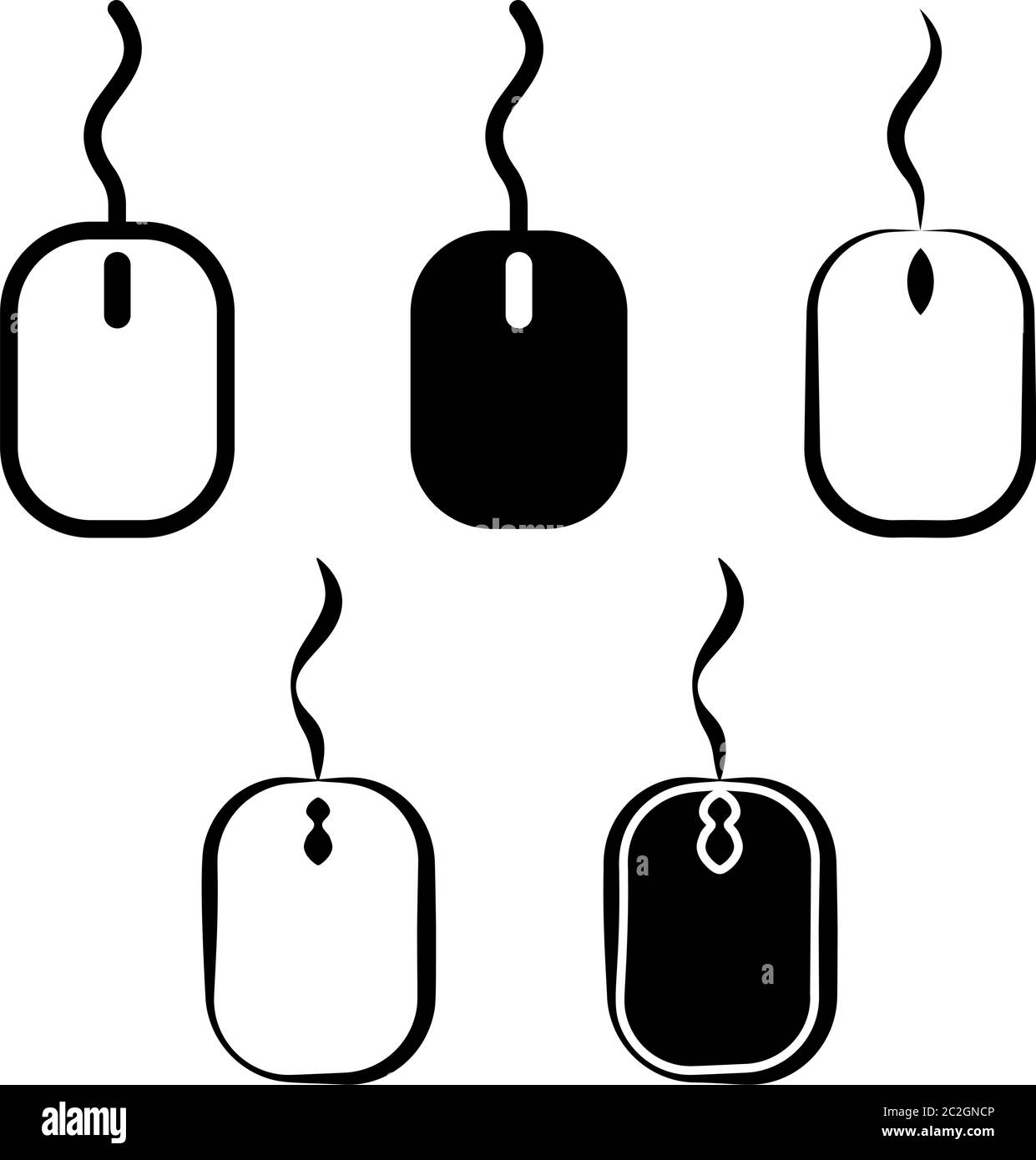 Computer Mouse Icon Collection Vector Art Illustration Stock Vector ...