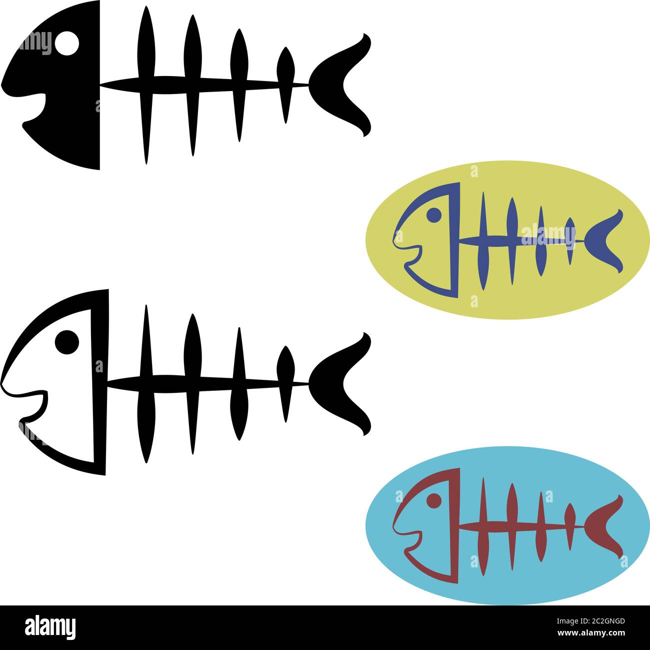 Fish Bone Icon Design Vector Art Illustration Stock Vector Image & Art ...