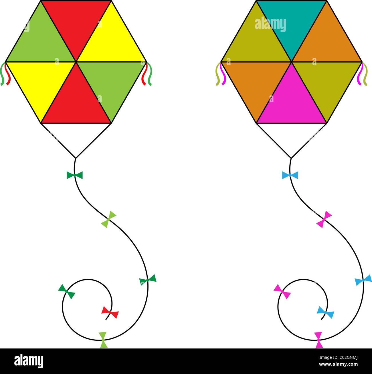 Kite Collection, Various Designs Vector Art Illustration Stock Vector ...