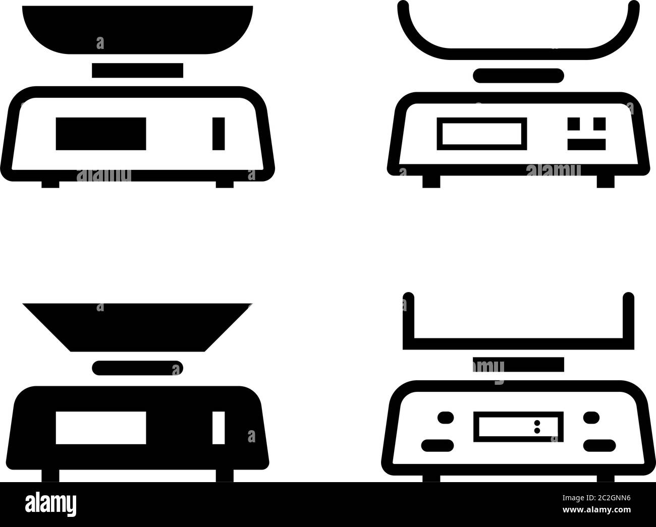 Kitchen Weight Scale Icon Digital Vector Art Illustration Stock Vector ...