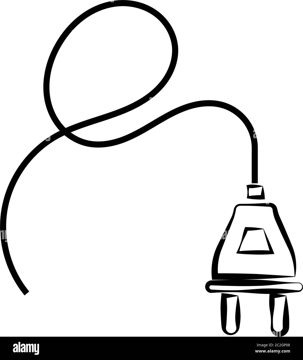 Power Plug With Wire Icon Vector Art Illustration Stock Vector Image ...