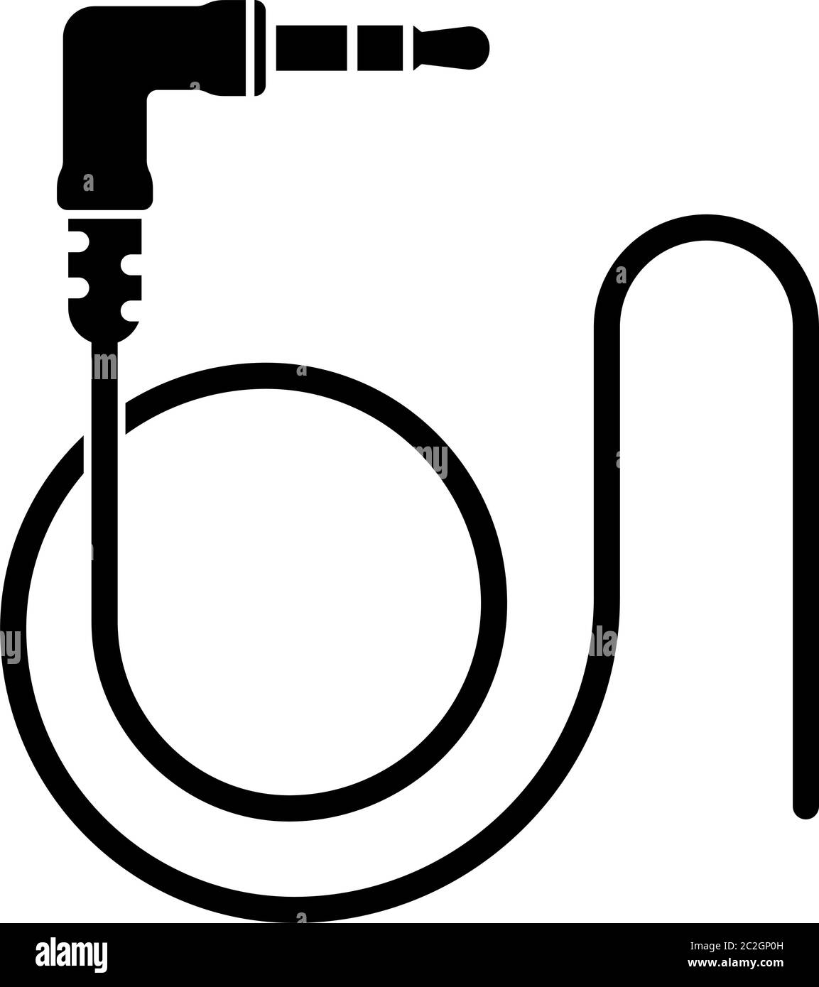 Audio Cable Icon, Plug Wire Vector Art Illustration Stock Vector Image ...