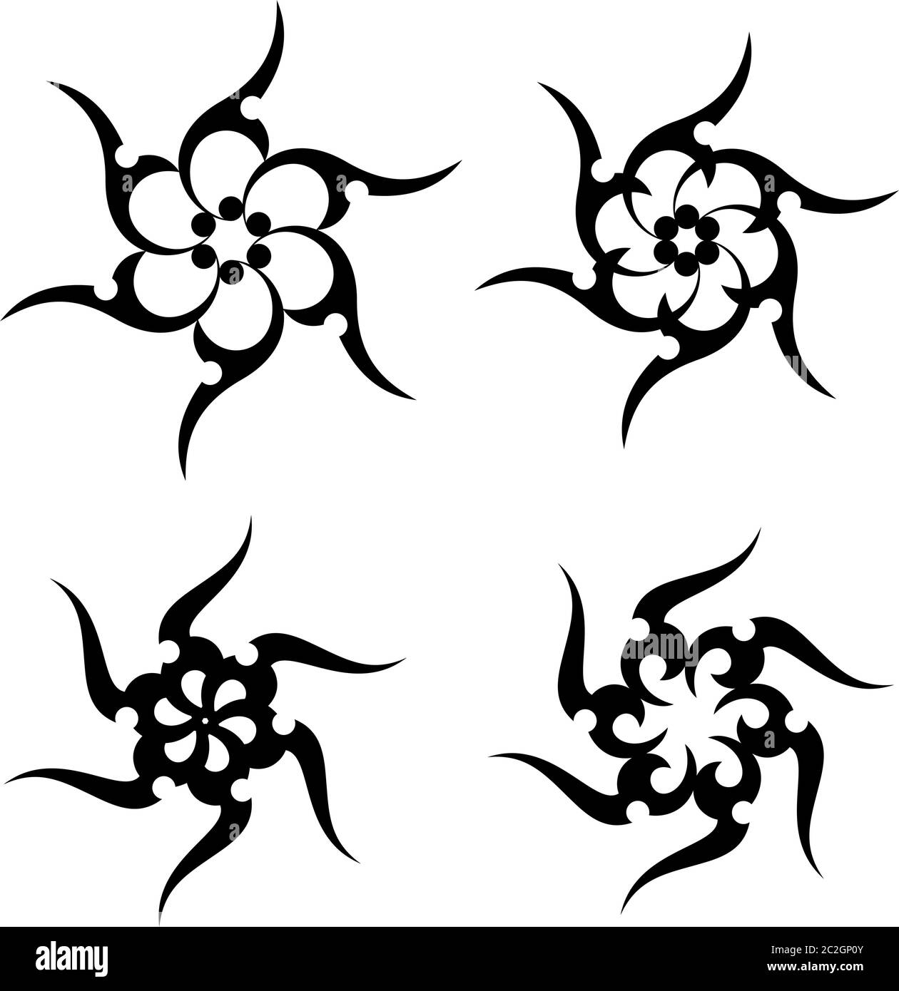 Sun Tribal Tattoo Design Vector Art Illustration Stock Vector Image ...