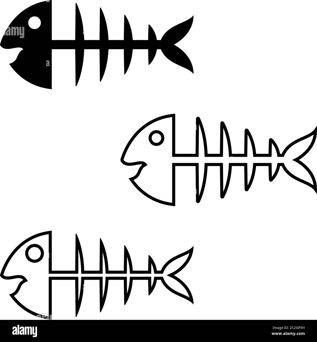 Fish Bone Icon Design Vector Art Illustration Stock Vector Image & Art ...