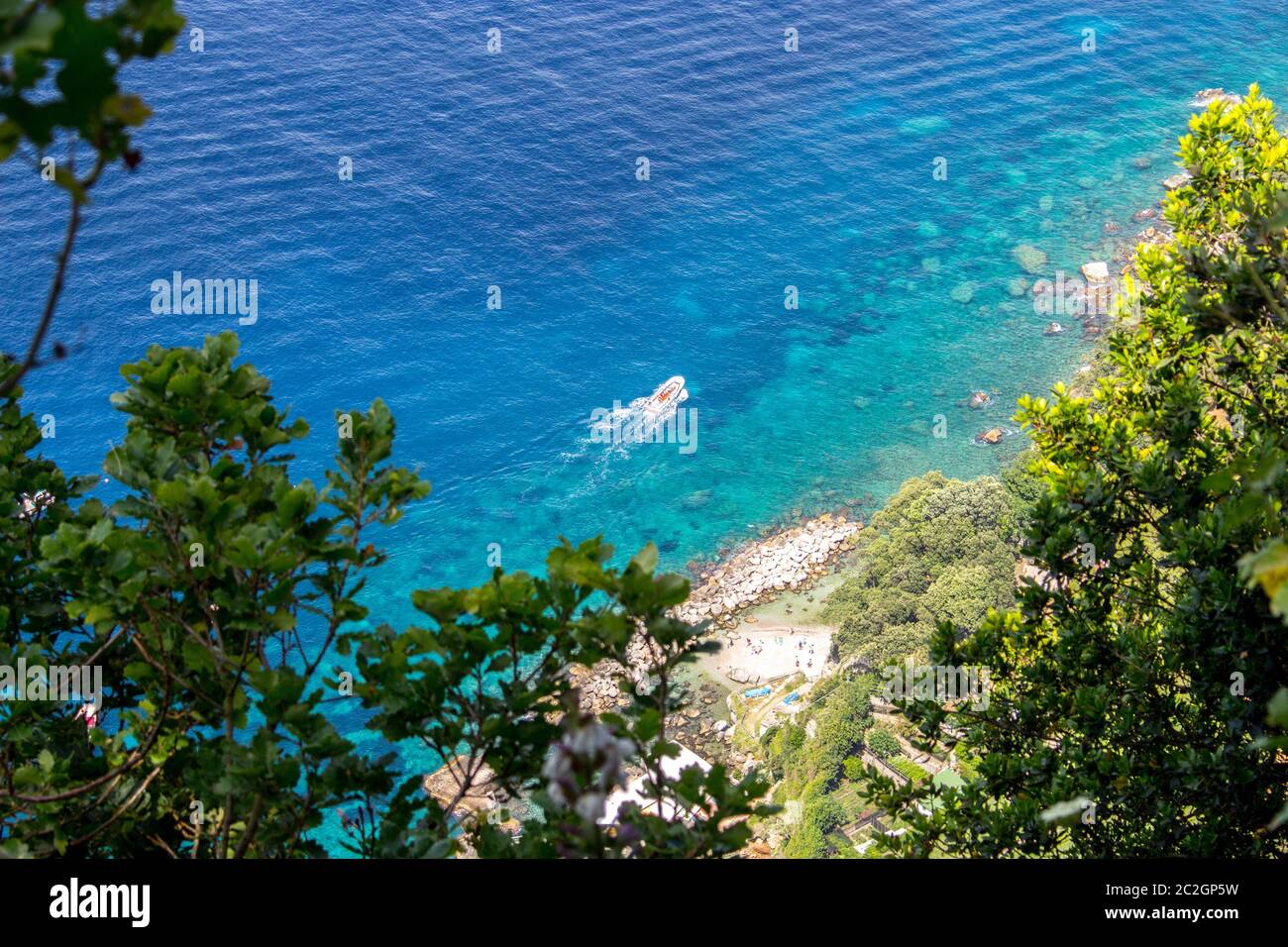 Top view of the Isle of Capri in Italy Stock Photo - Alamy