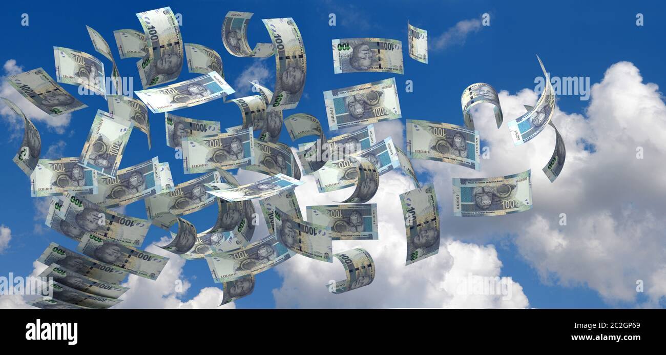 Flying South African Rand (isolated with clipping path Stock Photo - Alamy