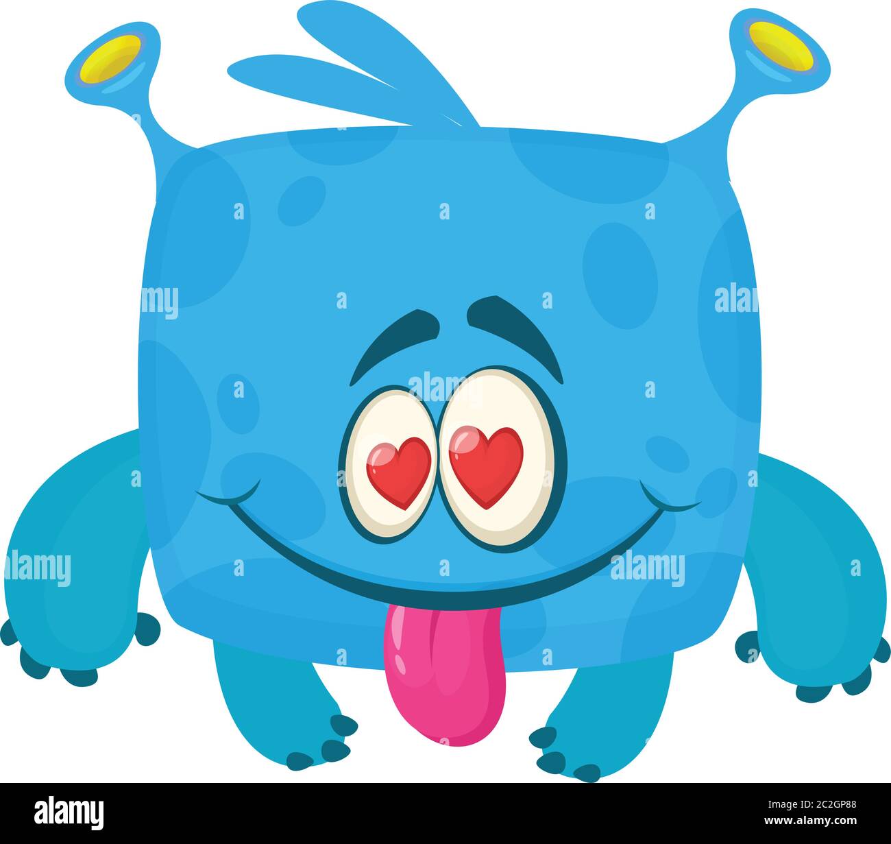 Happy cartoon monster in love. St. Valentine's Day illustration Stock ...
