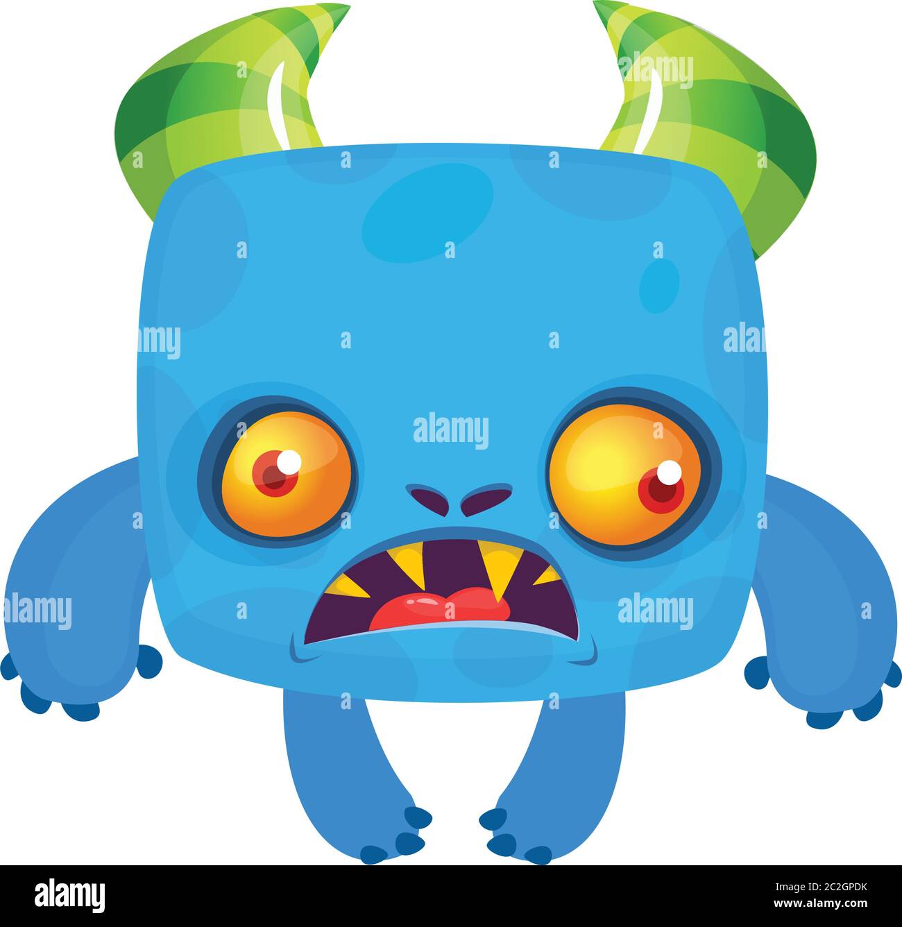 Angry cartoon monster. Vector Halloween illustration Stock Vector Image ...