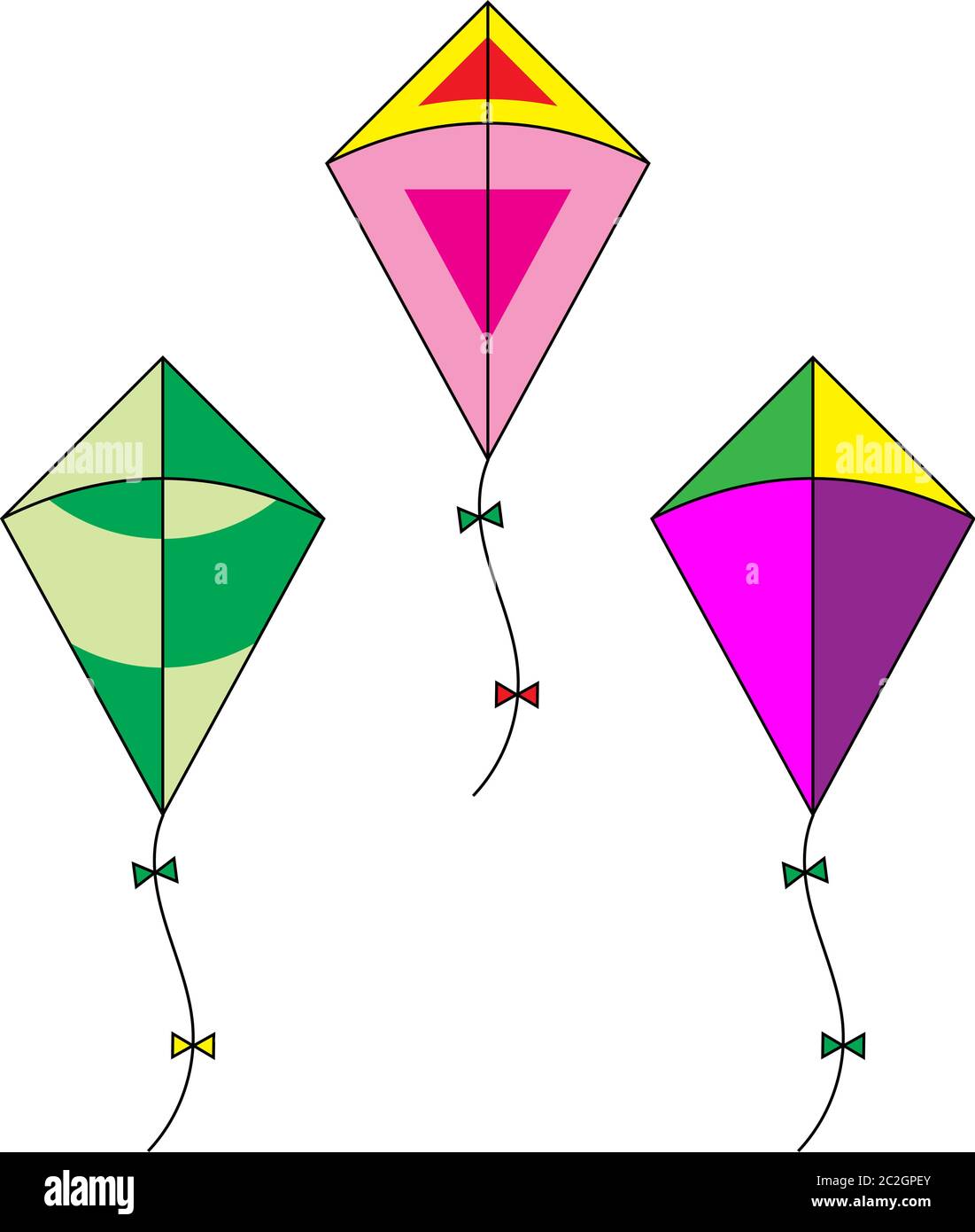 Kite Collection, Various Designs Vector Art Illustration Stock Vector ...