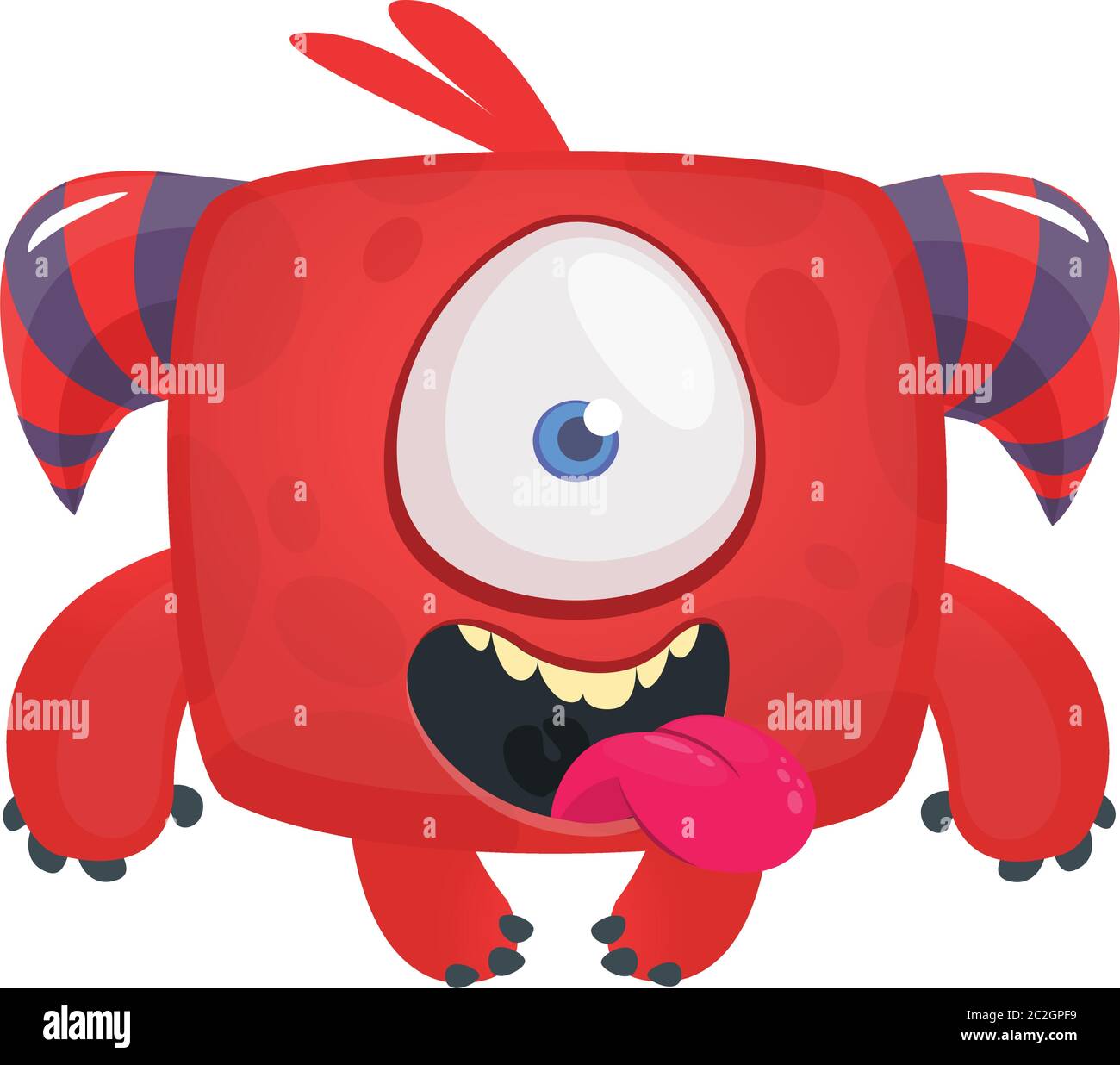 Funny cyclops monster illustration. Vector design for Halloween Stock ...