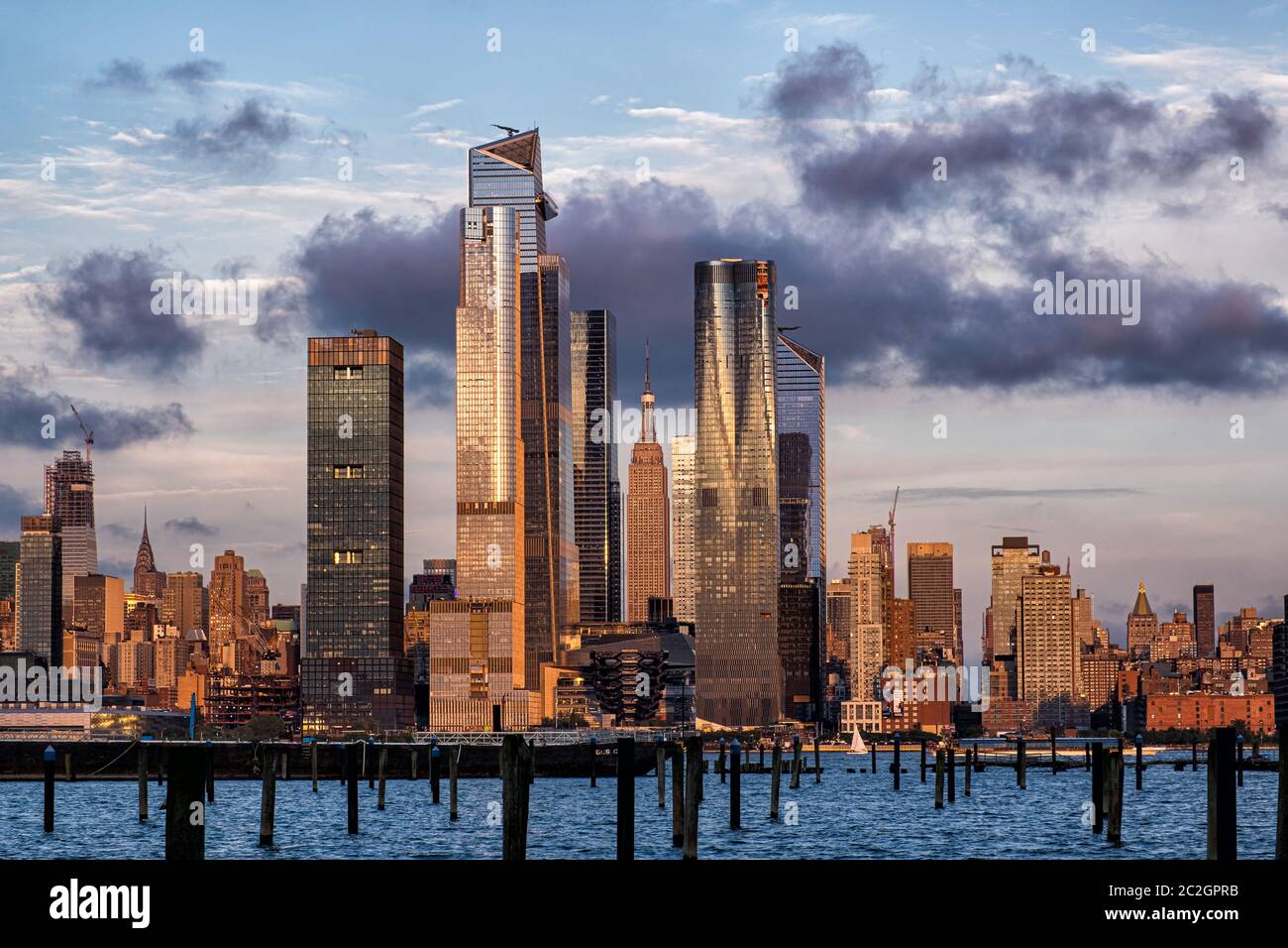 Sunset at Hudson Yards skyline of midtown Manhattan view from Hudson ...