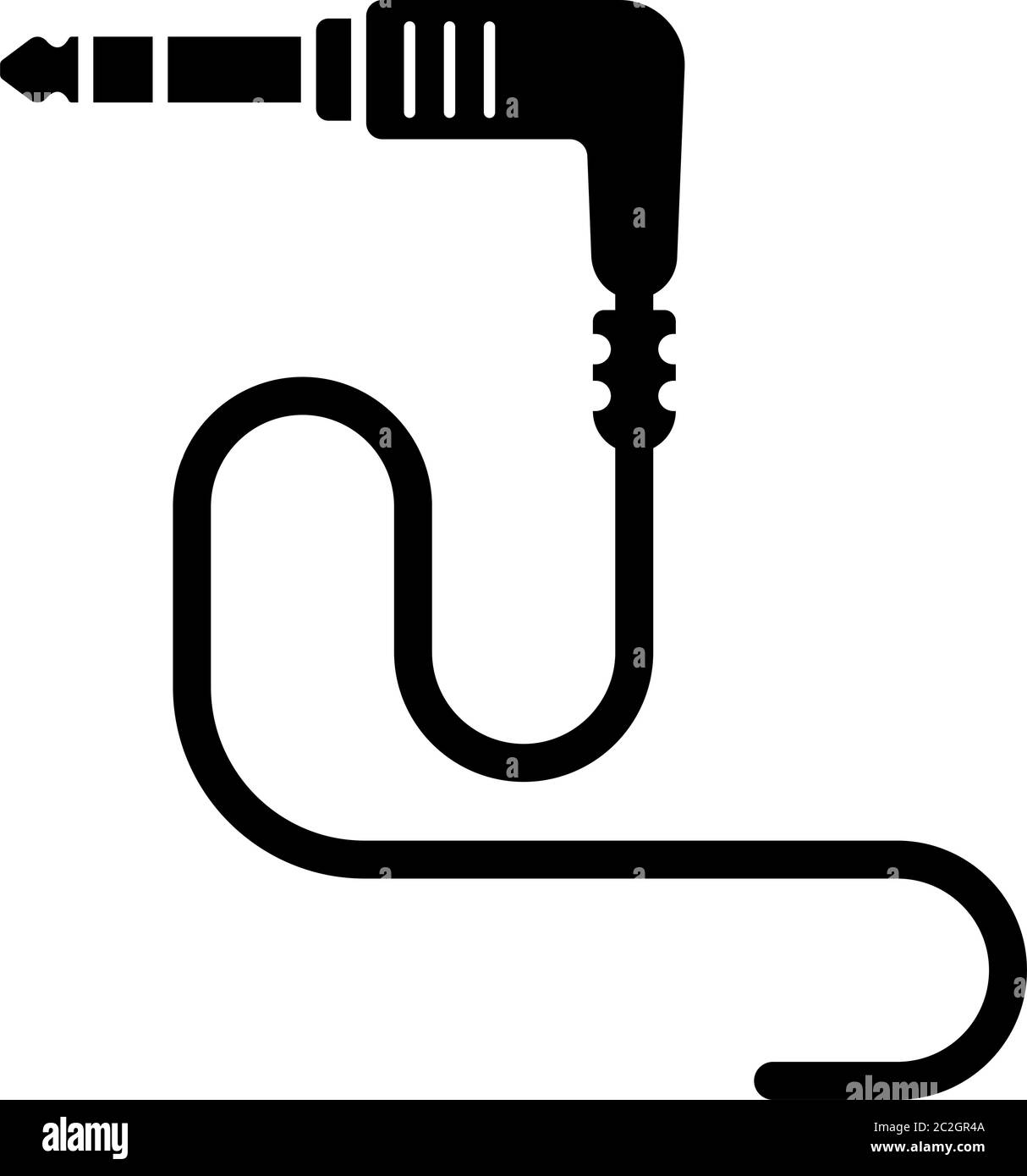 Audio Cable Icon, Plug Wire Vector Art Illustration Stock Vector Image ...