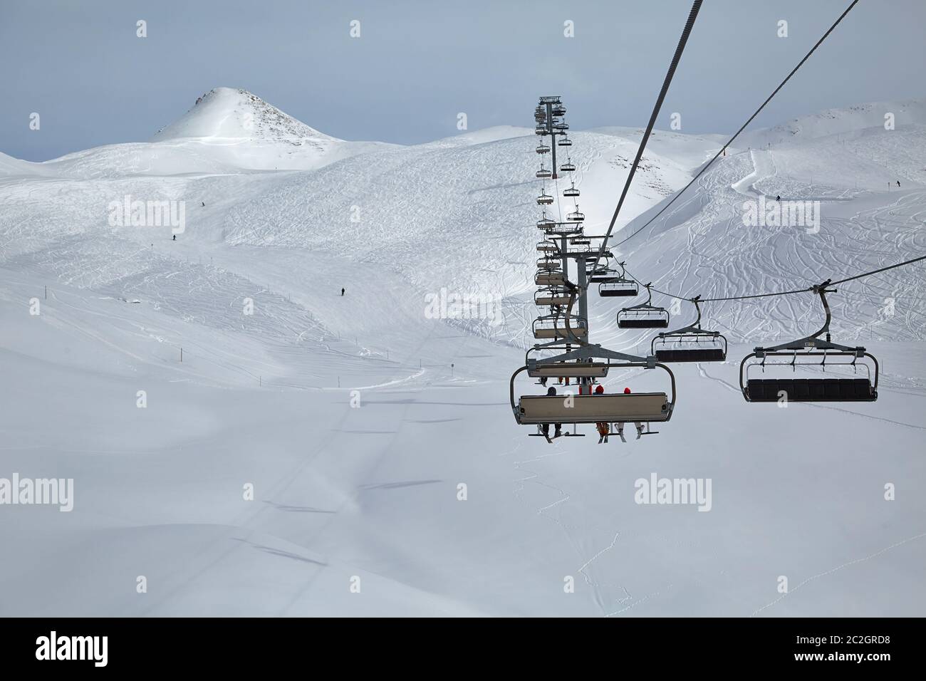 Ski lift on the Alps Stock Photo - Alamy