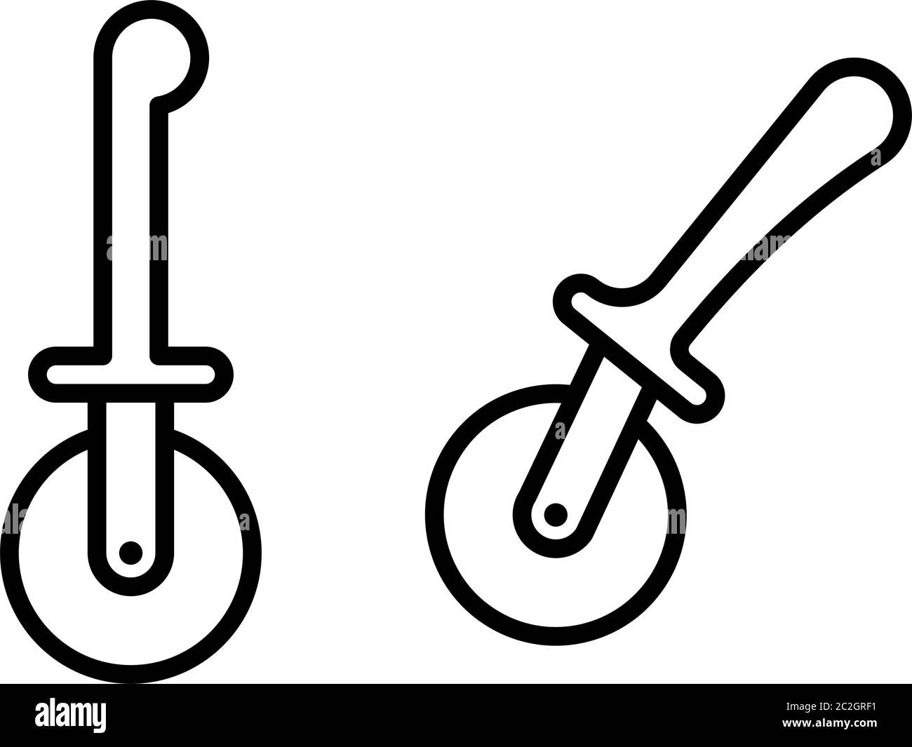 Pizza Cutter Icon, Pizza Slice Cutter Vector Art Illustration Stock ...