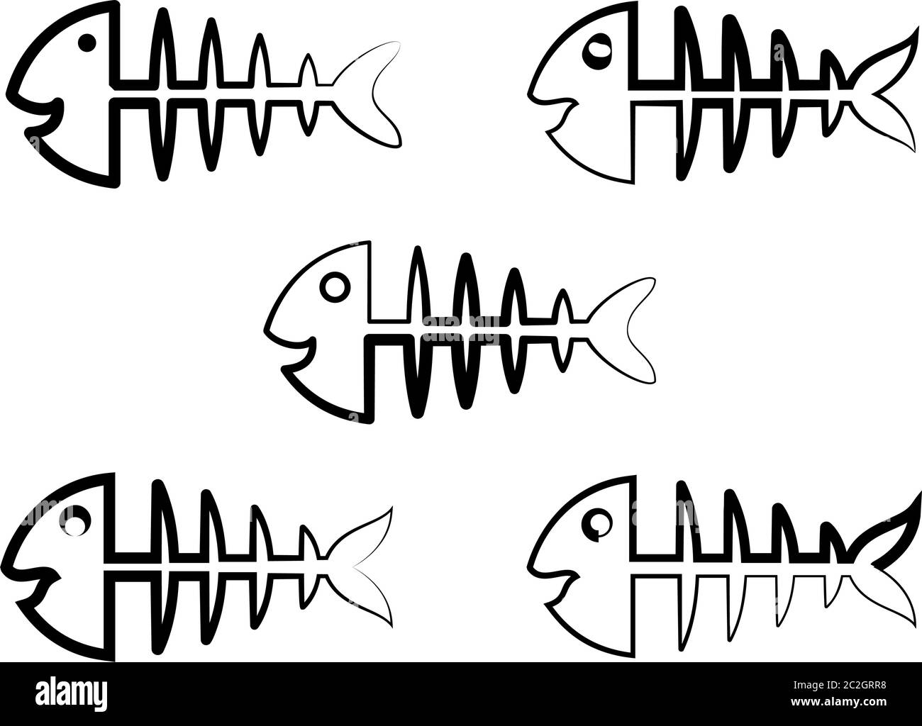 Fish Bone Icon Design Vector Art Illustration Stock Vector Image & Art ...