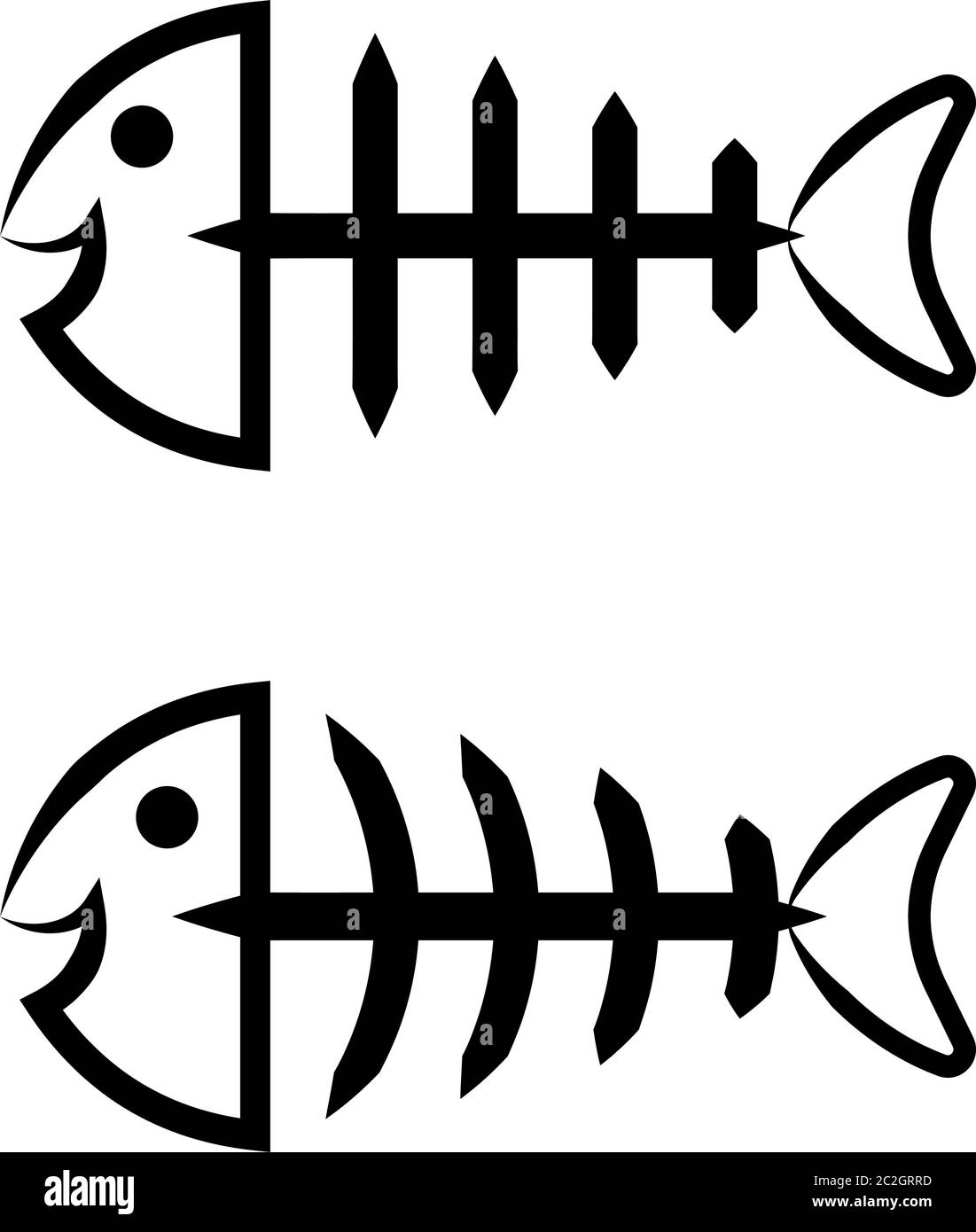 Fish Bone Icon Design Vector Art Illustration Stock Vector Image & Art ...