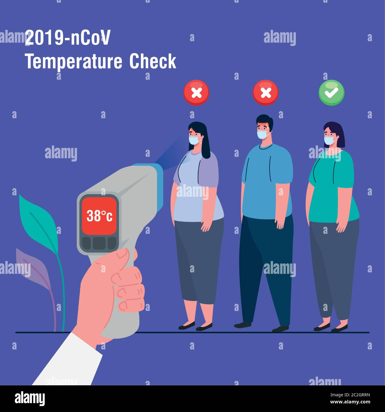 covid 19 coronavirus, people in test with infrared thermometer to ...