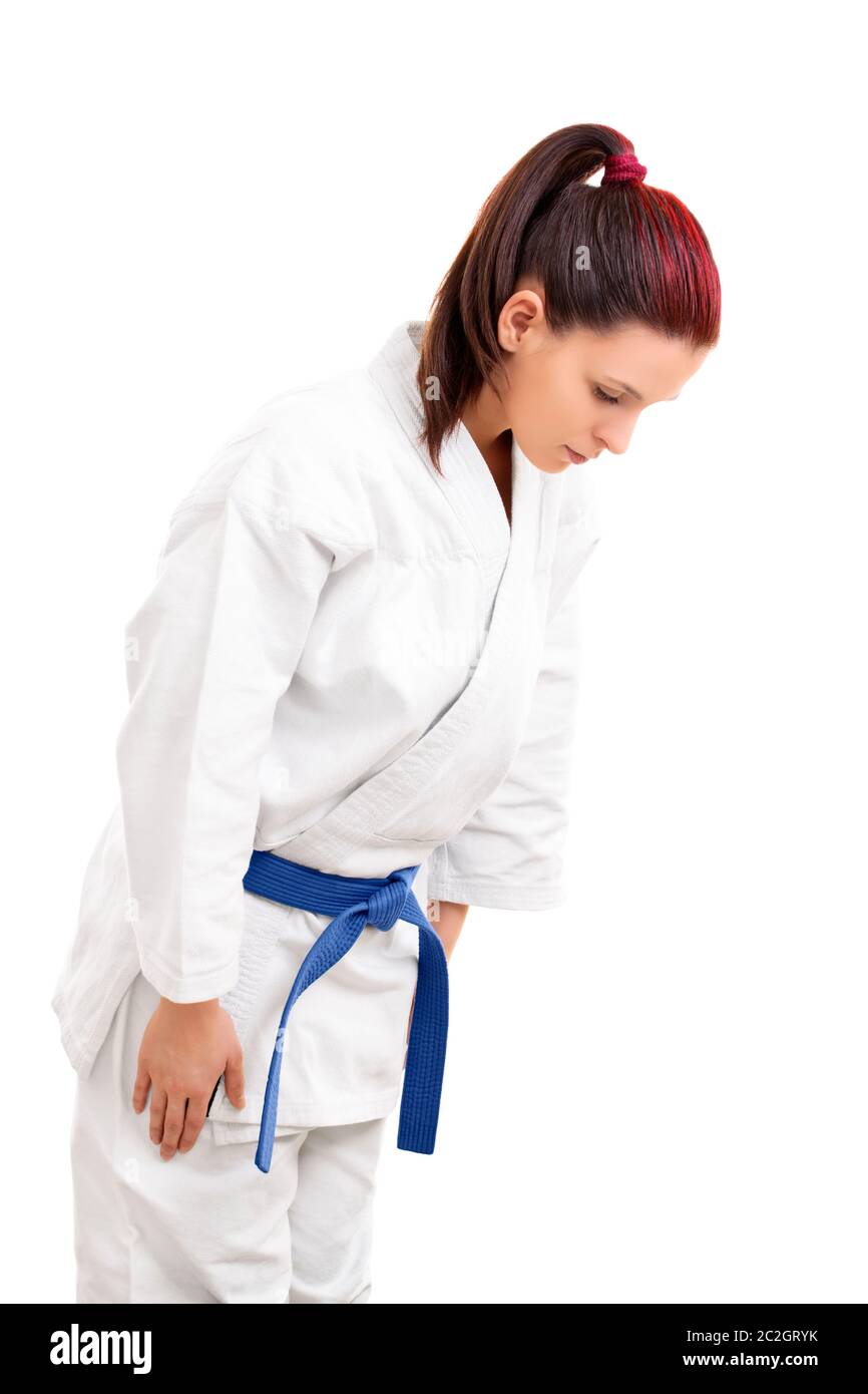 Woman karate bowing hi-res stock photography and images - Alamy