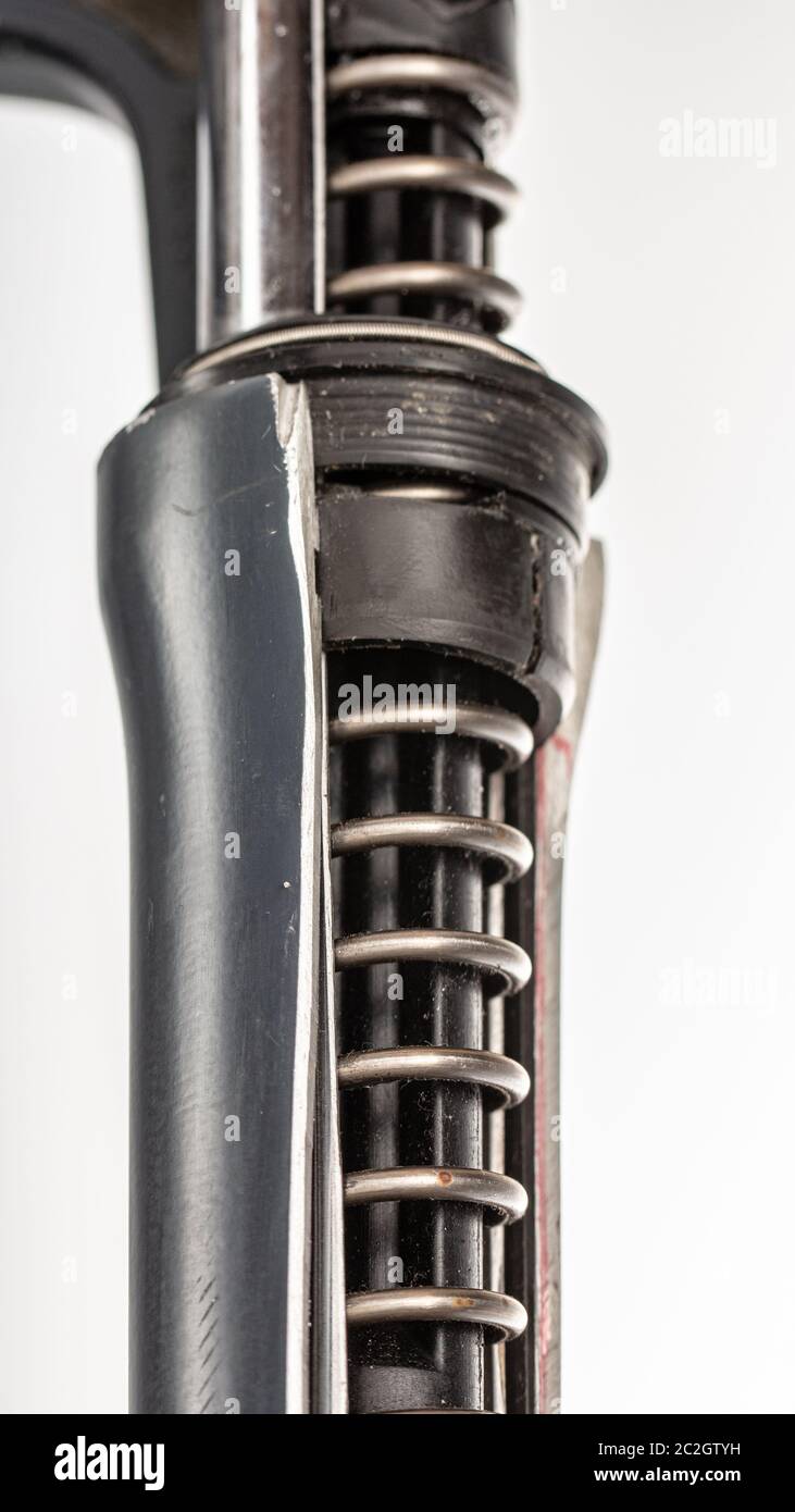 Bicycle fork in the section, you can see all the components Stock Photo ...