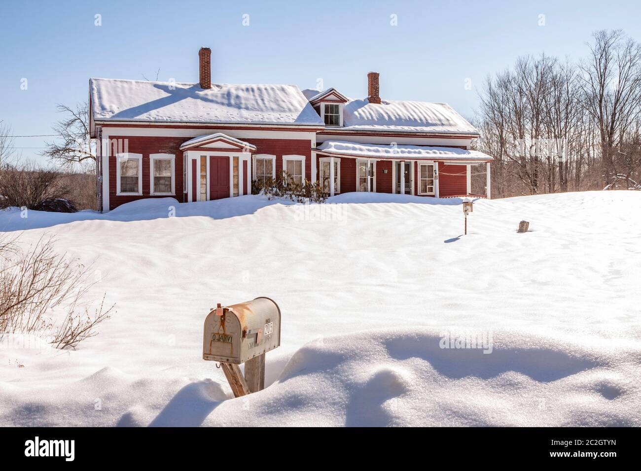 An old red farmhouse in Phillipston, Massachusetts Stock Photo - Alamy