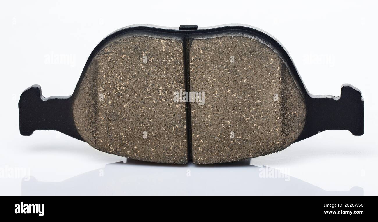 One brake pad for disc brakes of a car on a white background Stock ...