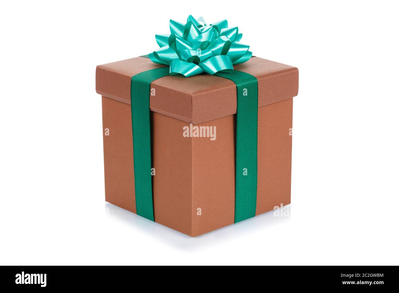 Birthday gift christmas present brown box isolated on a white ...