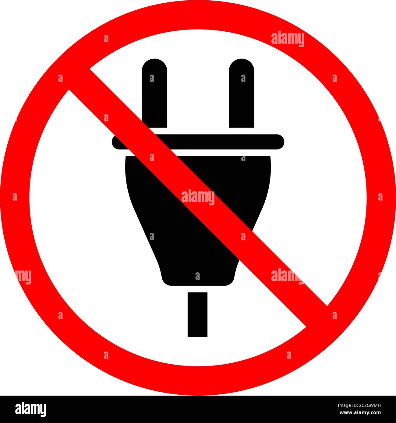 Power Plug Not Allowed Icon Vector Art Illustration Stock Vector Image ...
