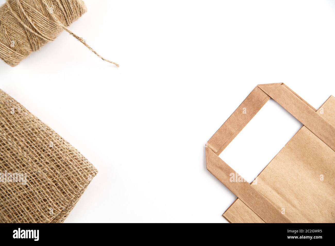 biodegradable environmentally friendly cardboard bag on white isolated ...