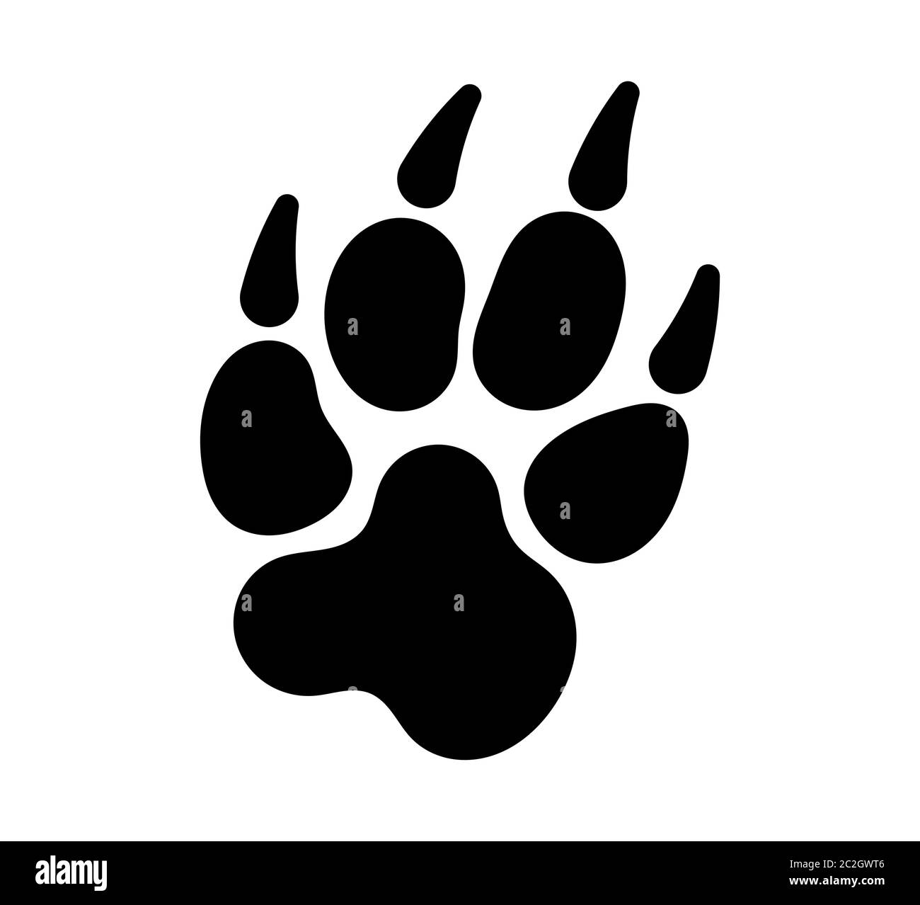 Paw Print Icon, Dog, Cat, Fox Foot Imprint Vector Art Illustration ...