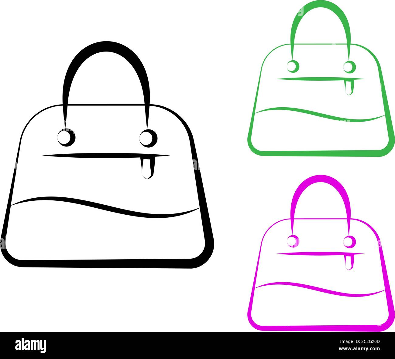 Handbag Icon, Hand Bag Design Vector Art Illustration Stock Vector ...