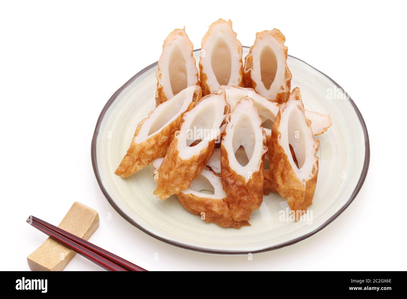 Japanese food, Chikuwa kamaboko on white background Stock Photo - Alamy
