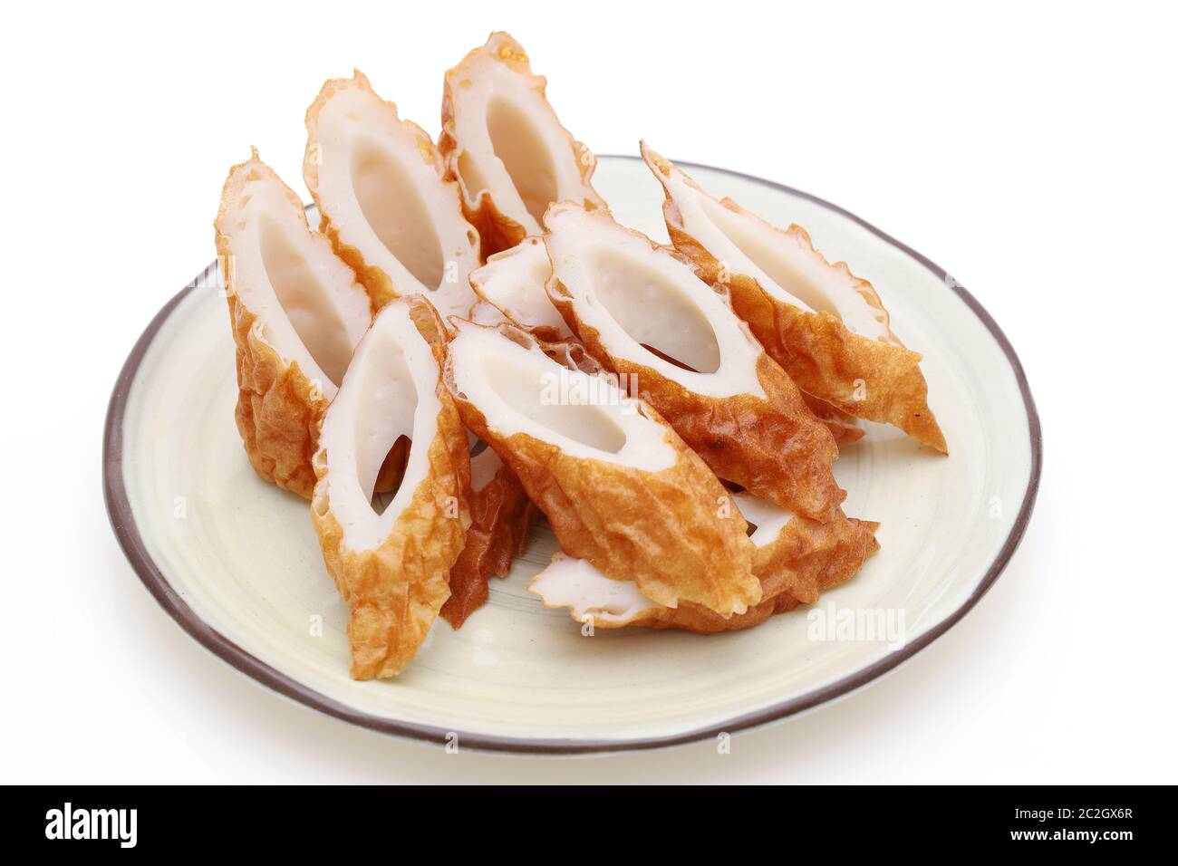 Japanese food, Chikuwa kamaboko on white background Stock Photo - Alamy