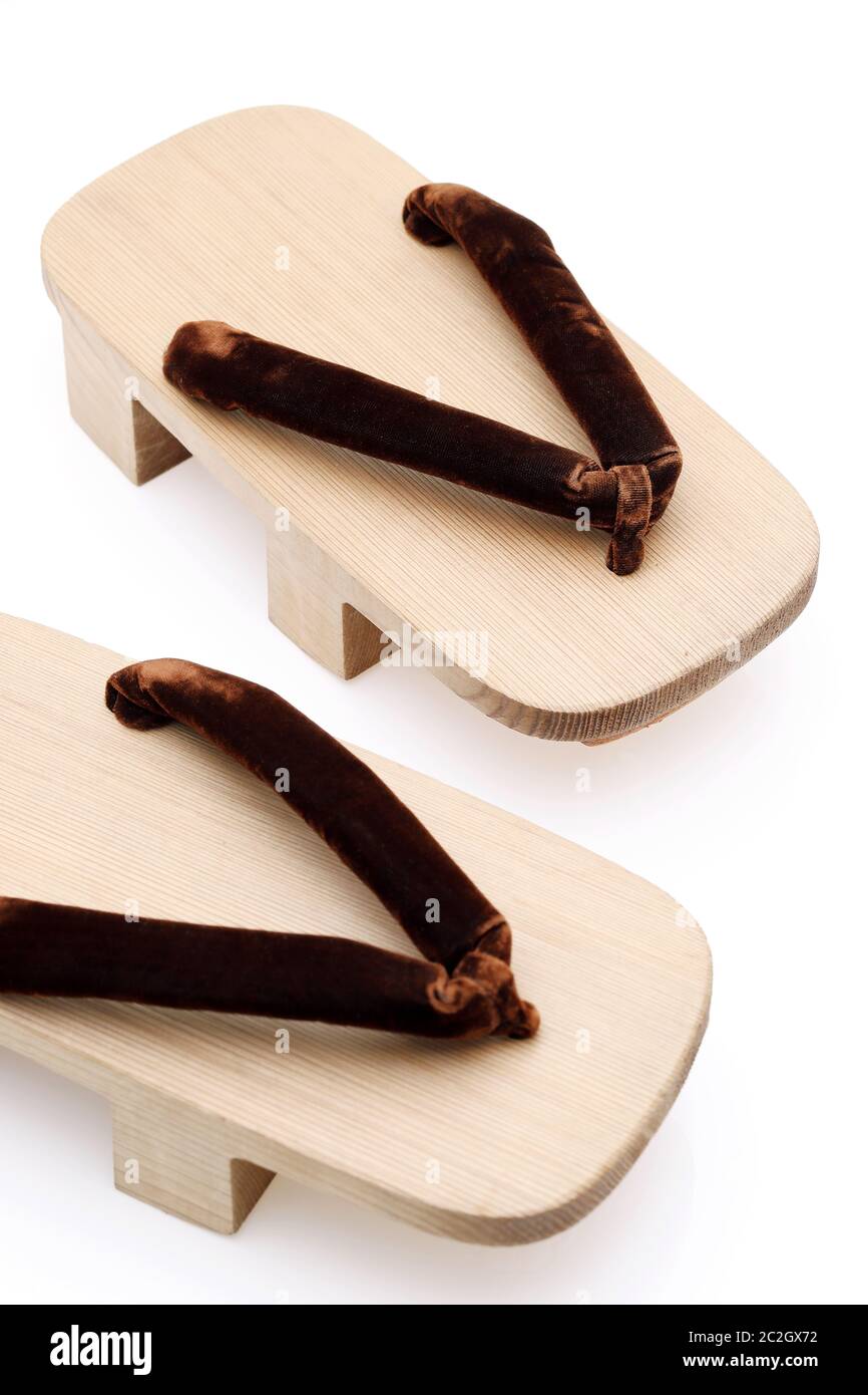 Traditional japanese sandals Geta isolated on white background Stock ...