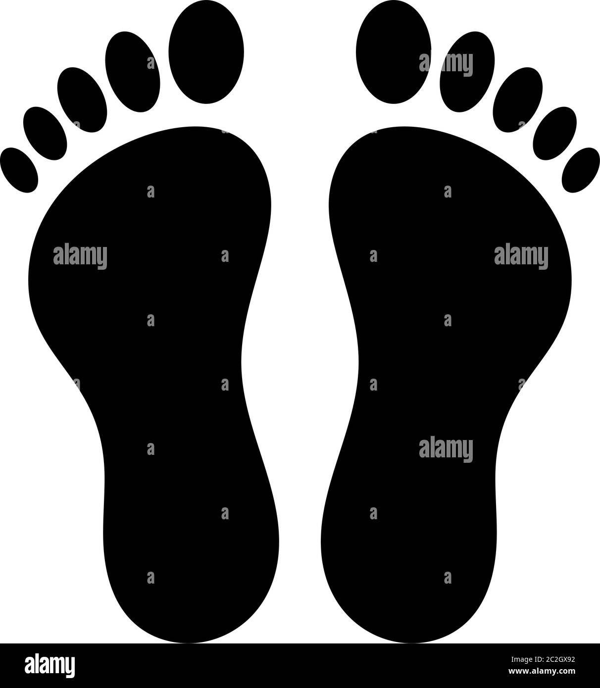 Human Footprint Icon, Foot Imprint Vector Art Illustration Stock Vector ...