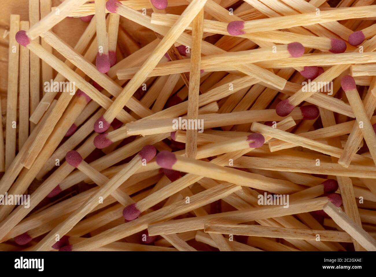 Match sticks with brown heads in a row. Texture Stock Photo - Alamy