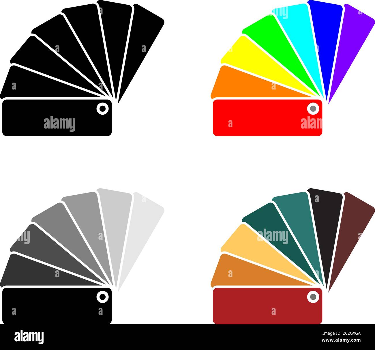 Color Sample Fan Card Icon Vector Art Illustration Stock Vector Image ...