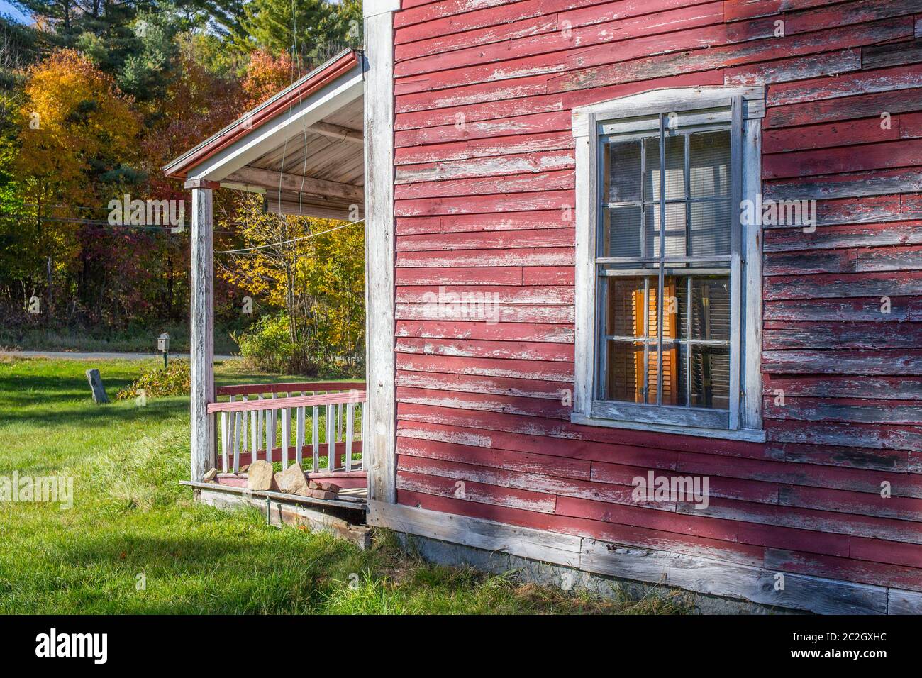 An old red farmhouse in Phillipston, Massachusetts Stock Photo - Alamy