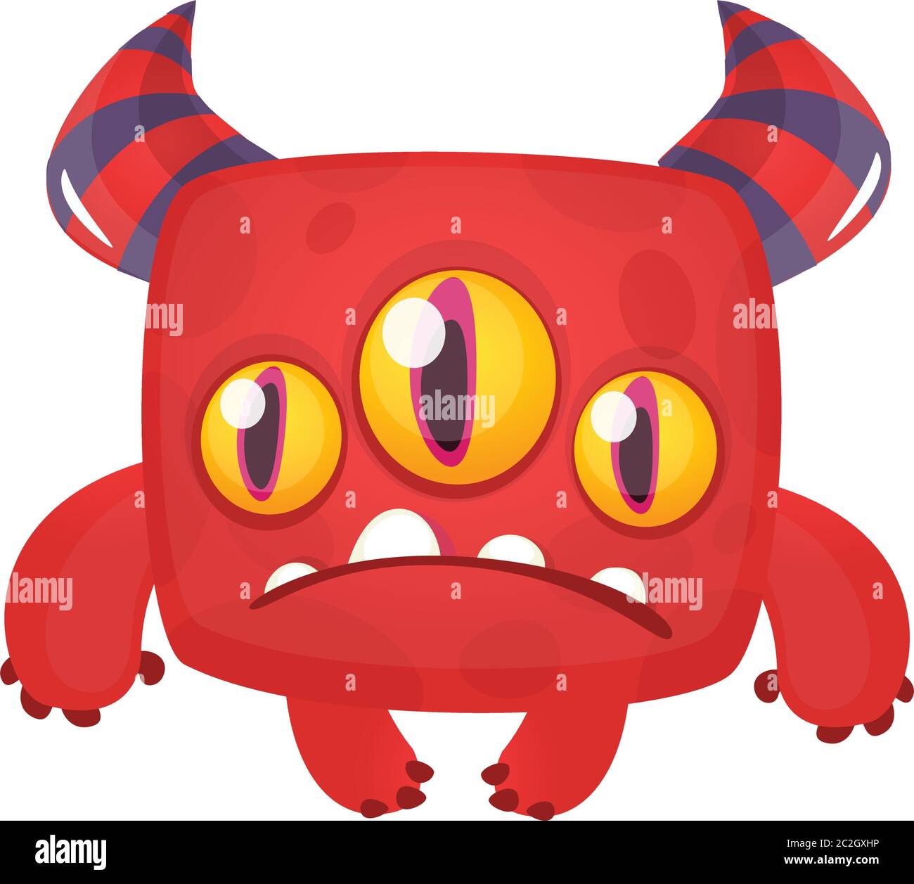 Sad cartoon monster. Vector Halloween illustration Stock Vector Image ...