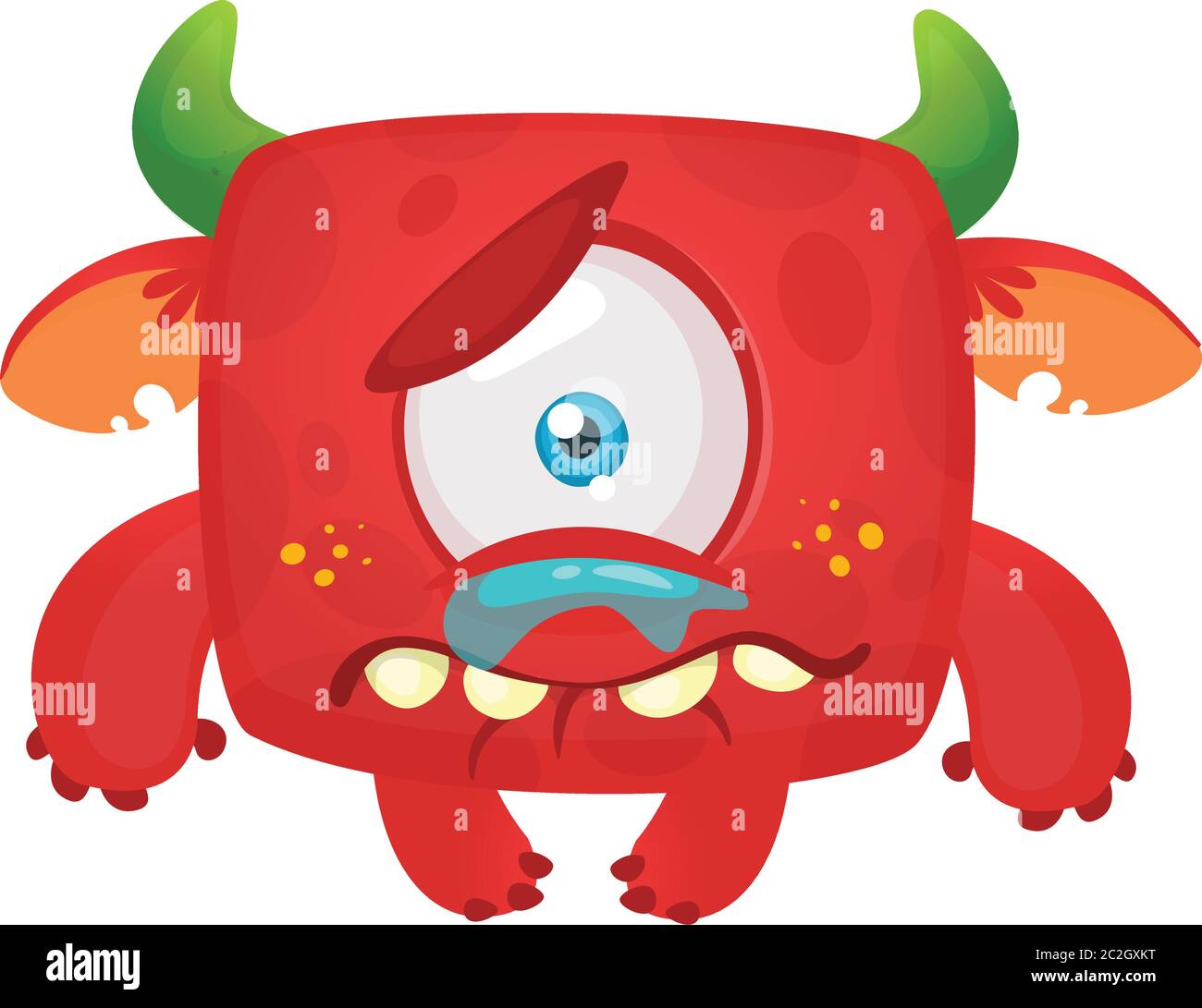 Funny cyclops crying sad creature illustration. Vector Stock Vector ...
