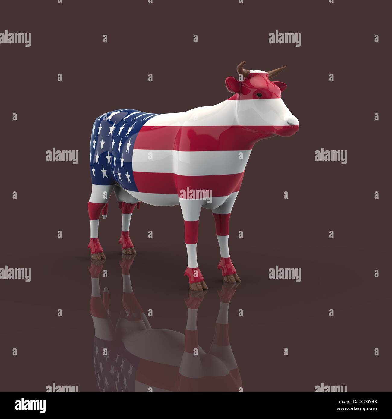 American cow 3d illustration hi-res stock photography and images - Alamy
