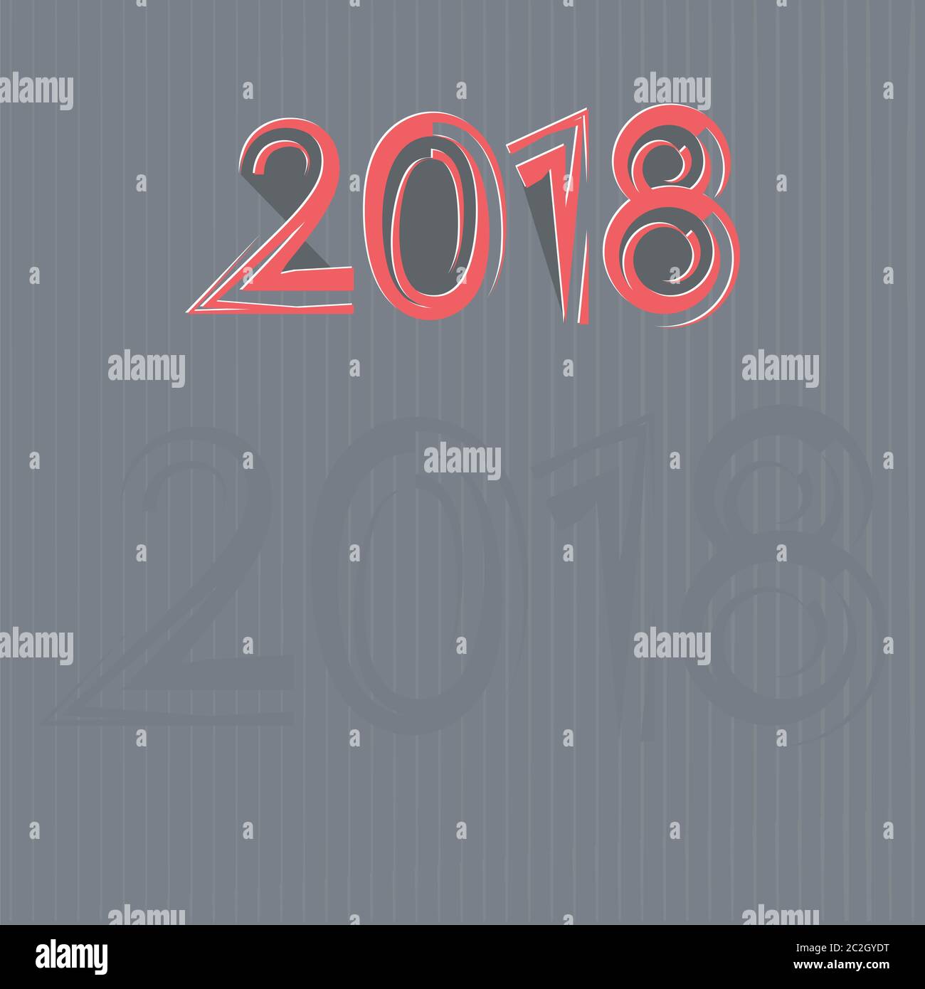 Two Thousand Eighteen Design, New Year Vector Art Illustration Stock ...