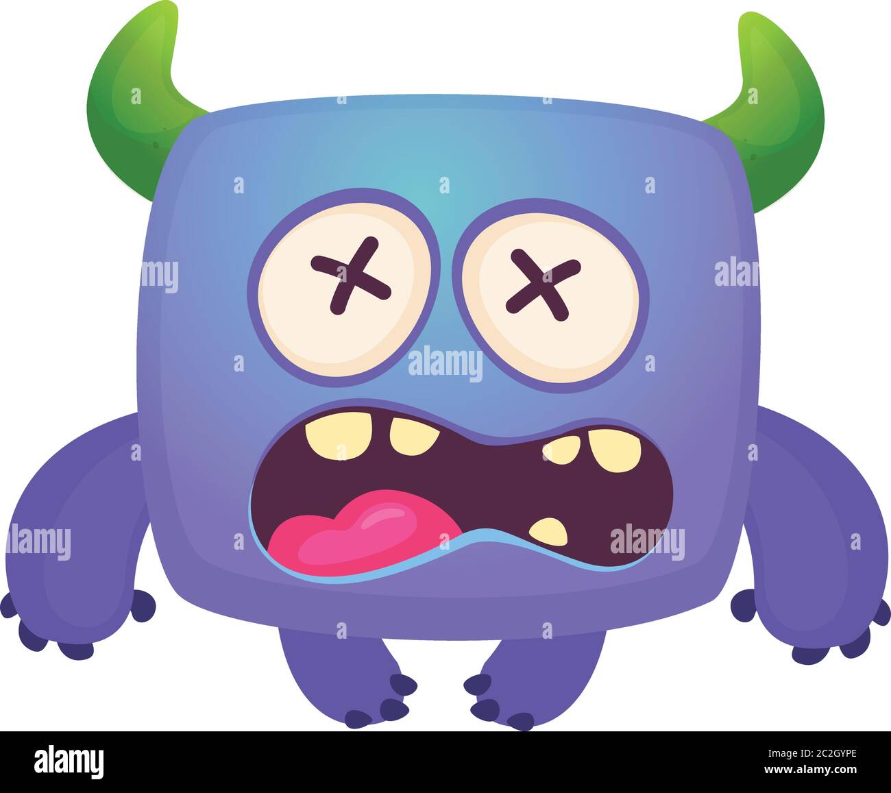 Funny cartoon monster. Vector Halloween illustration Stock Vector Image ...