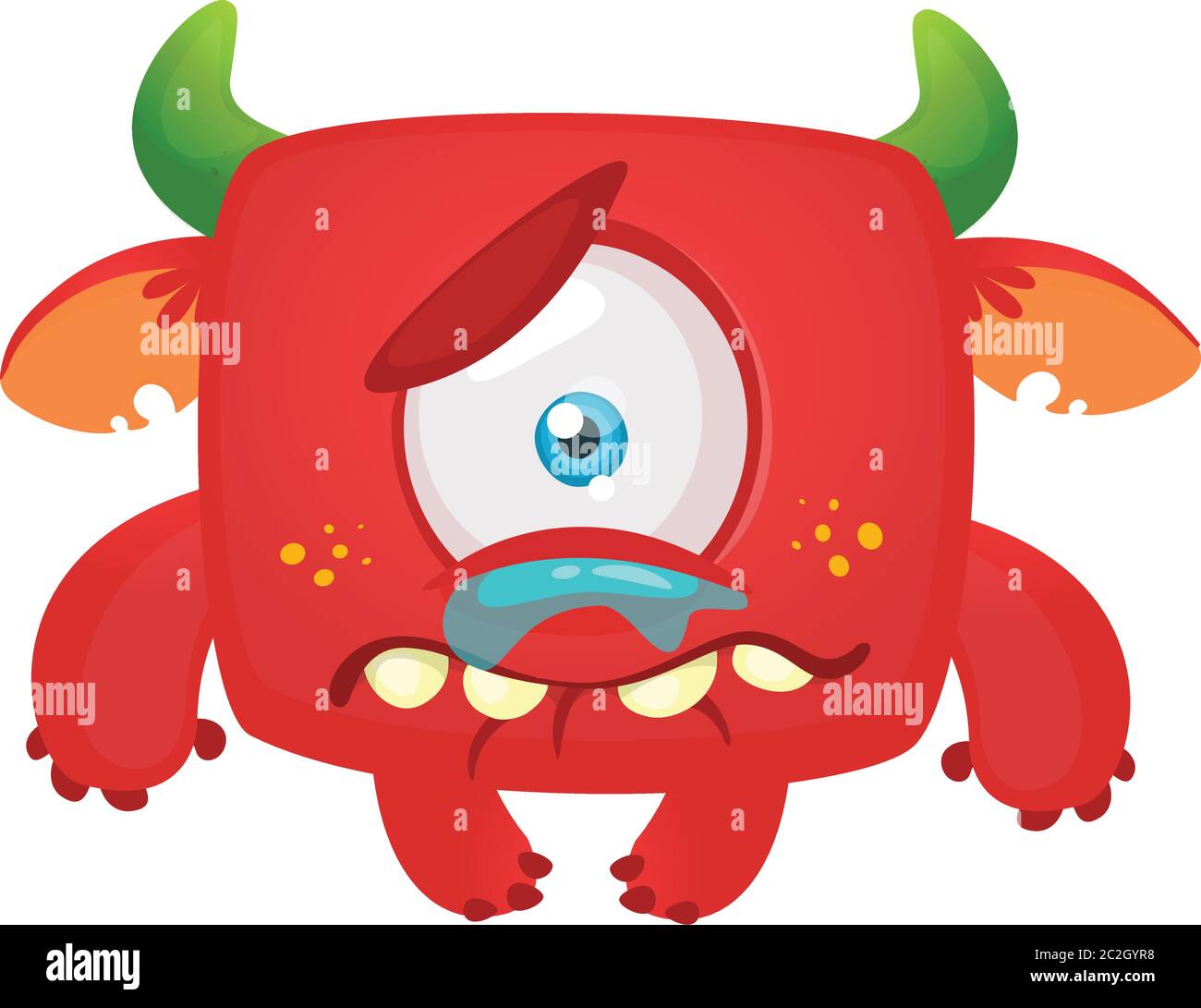 Funny cyclops crying sad creature illustration. Vector Stock Vector ...