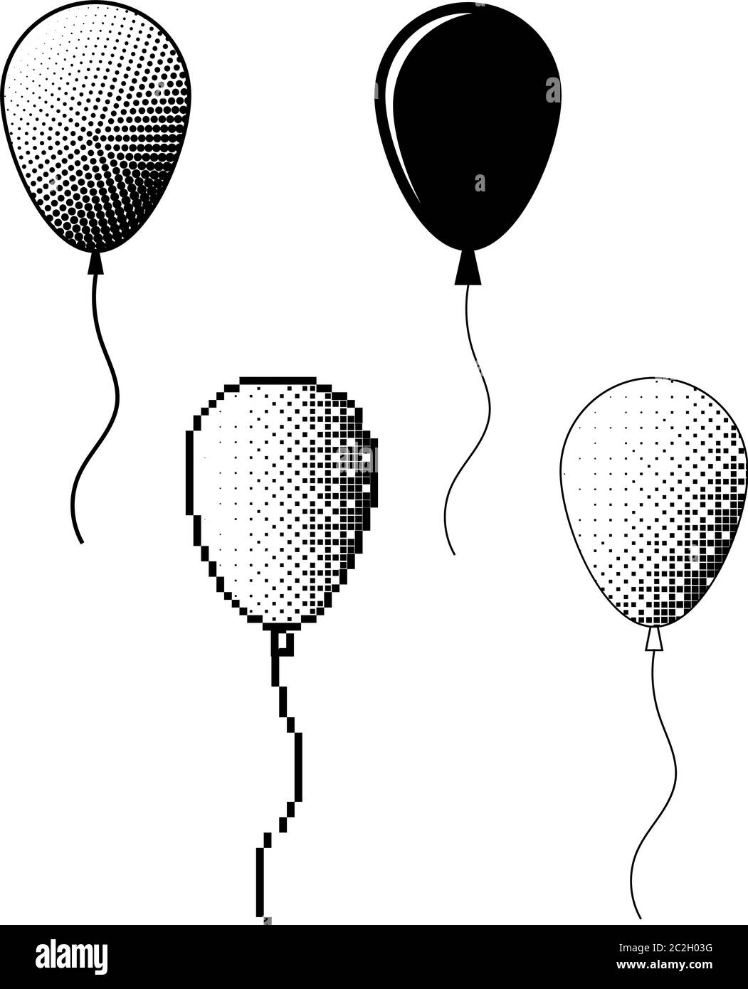 Balloon Design Collection, Helium Filled Balloon Vector Art ...