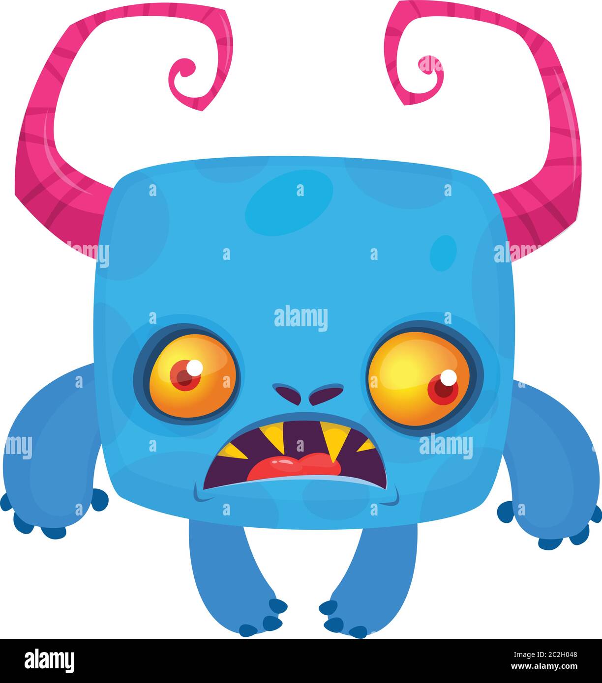 Angry cartoon monster. Vector Halloween illustration Stock Vector Image ...