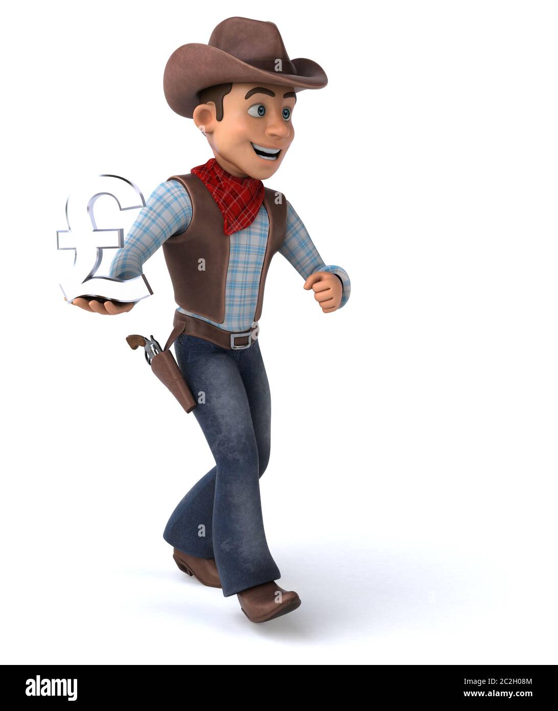 Fun Cowboy - 3D Illustration Stock Photo - Alamy