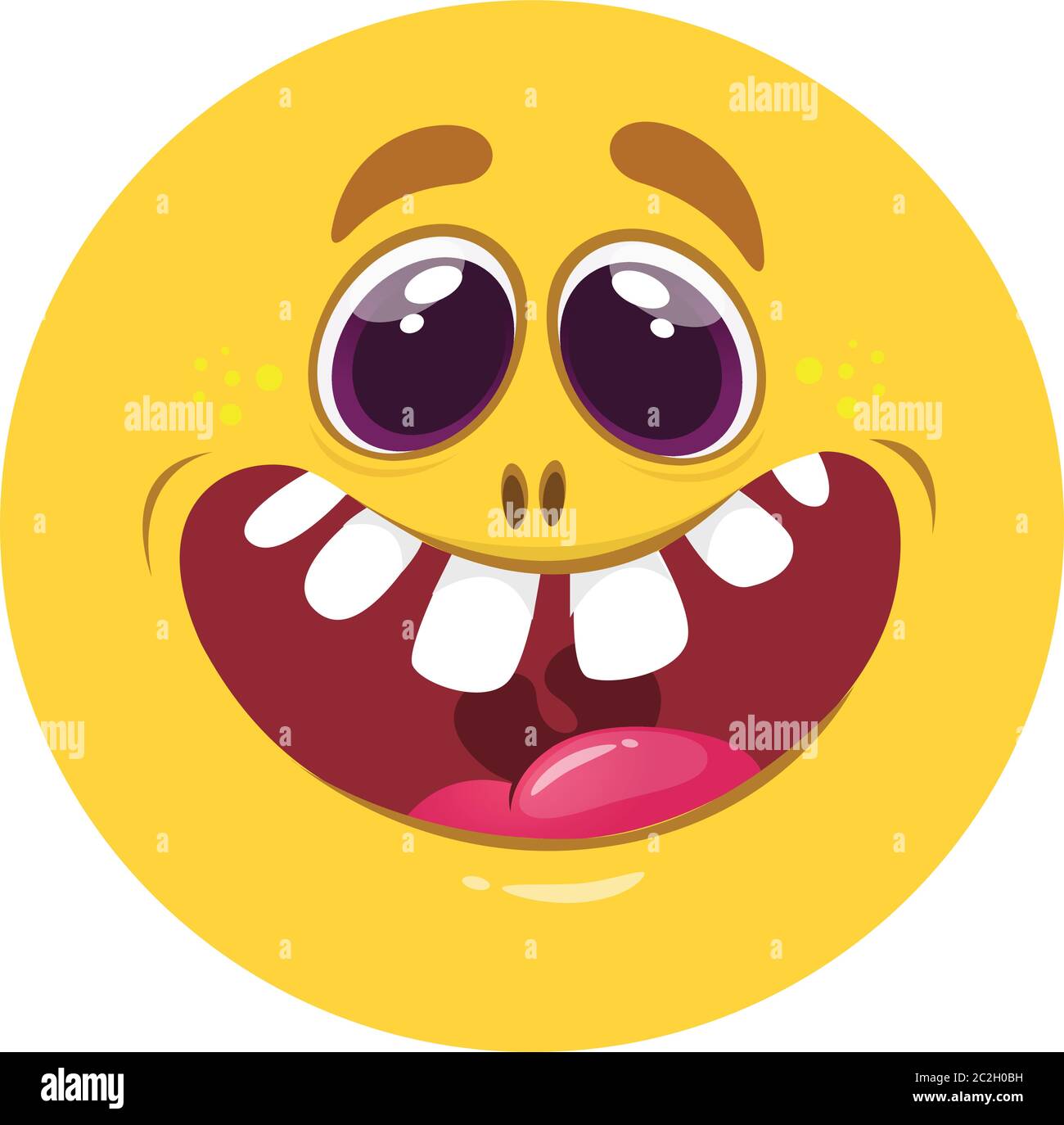 Funny cartoon monster face. Vector monster avatar Stock Vector Image ...