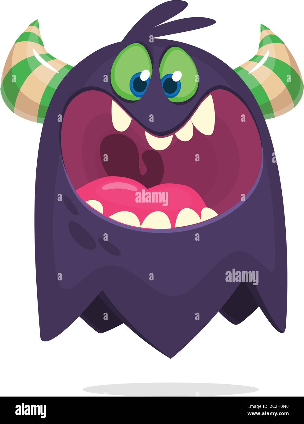 Angry cartoon ghost. Halloween illustration Stock Vector Image & Art ...