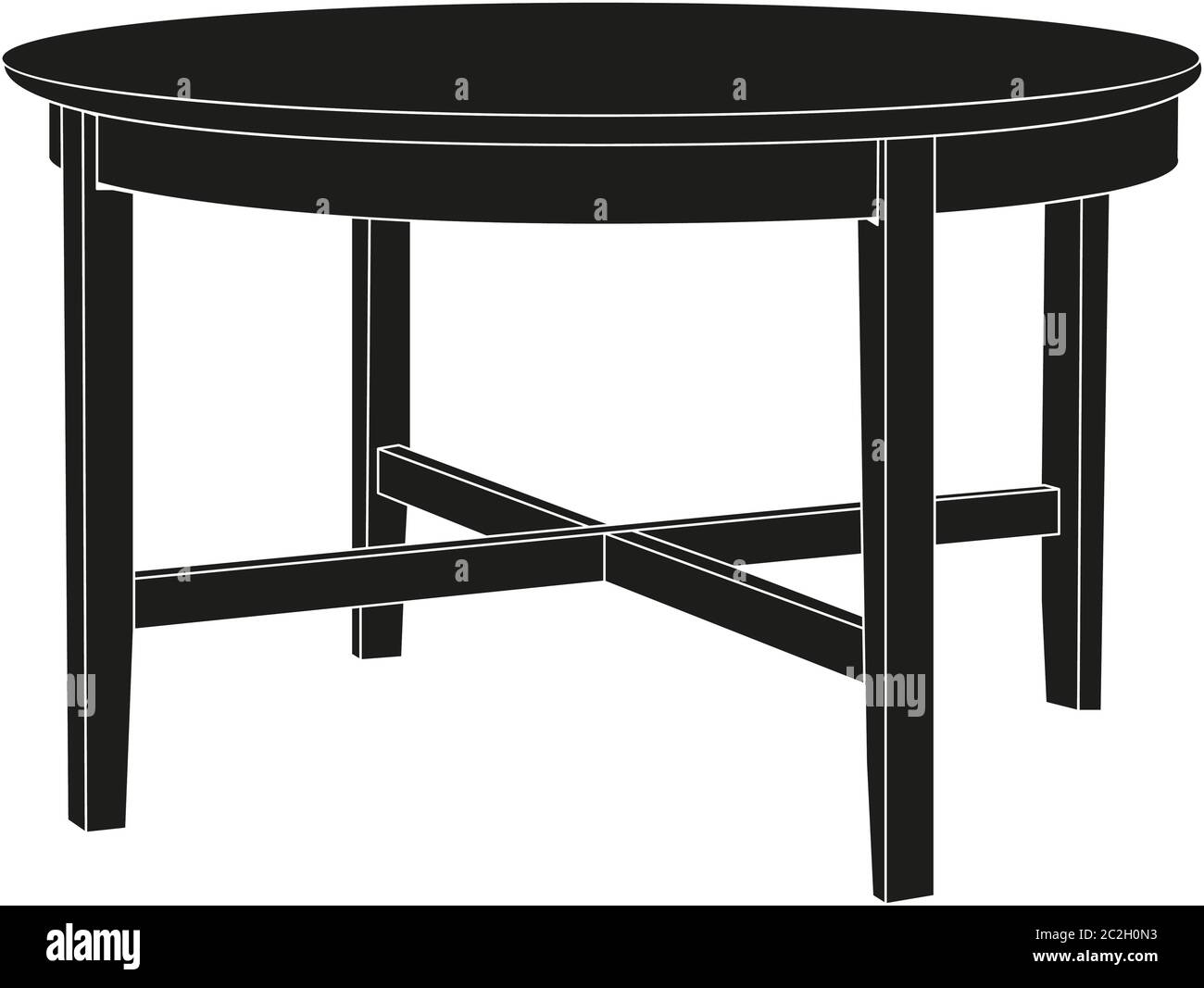 vector isolated silhouette round table Stock Vector Image & Art - Alamy